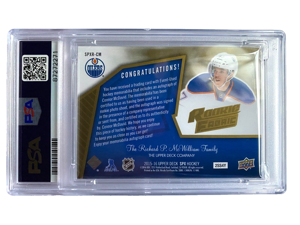 2015-16 SPX '05-06 Retro Connor McDavid Jersey Autograph RC #253/299 ...