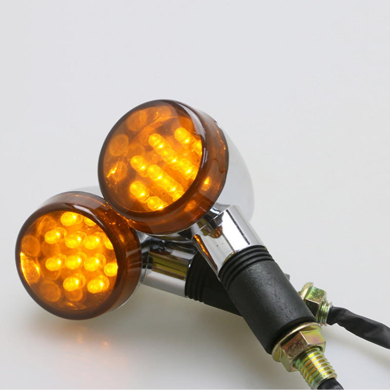 4x Chrome 12LED Indicators Motorcycle LED Blinkers For Kawasaki Harley ...