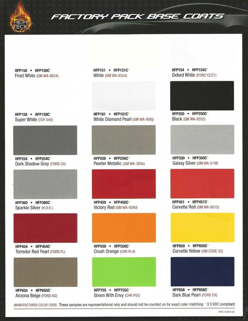 Black Basecoat Paint Gallon GM Wa8555 Hfp250 High Teck for sale online ...