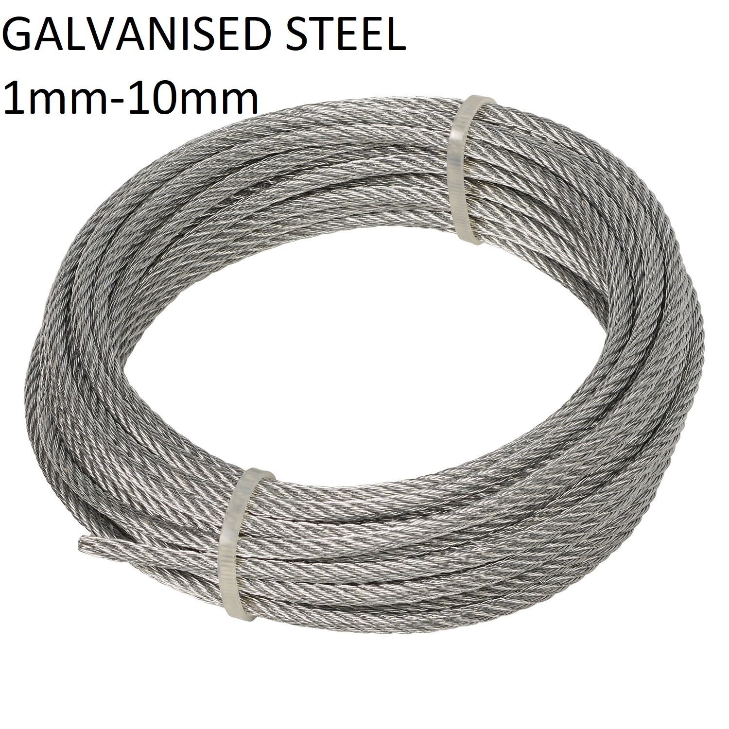 Galvanised Steel Wire Rope Metal Cable Rigging 7 x 7 1mm 2mm 3mm 4mm ...