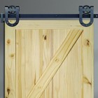 Forge Clyde 80" Iron Black 1-Piece Rail Sliding Barn Door Hardware Kit ...