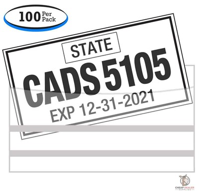 Car Dealer License Plate Temporary Tag Plastic Bags with Adhesive (100 ...