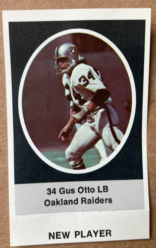 1972 Sunoco NFL New Player Update Mail-In Stamp Gus Otto Oakland ...