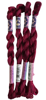 4 DMC Perle Color 4210 burgundy Variations 27.3 Yard Ea #5 Pearl Cotton ...