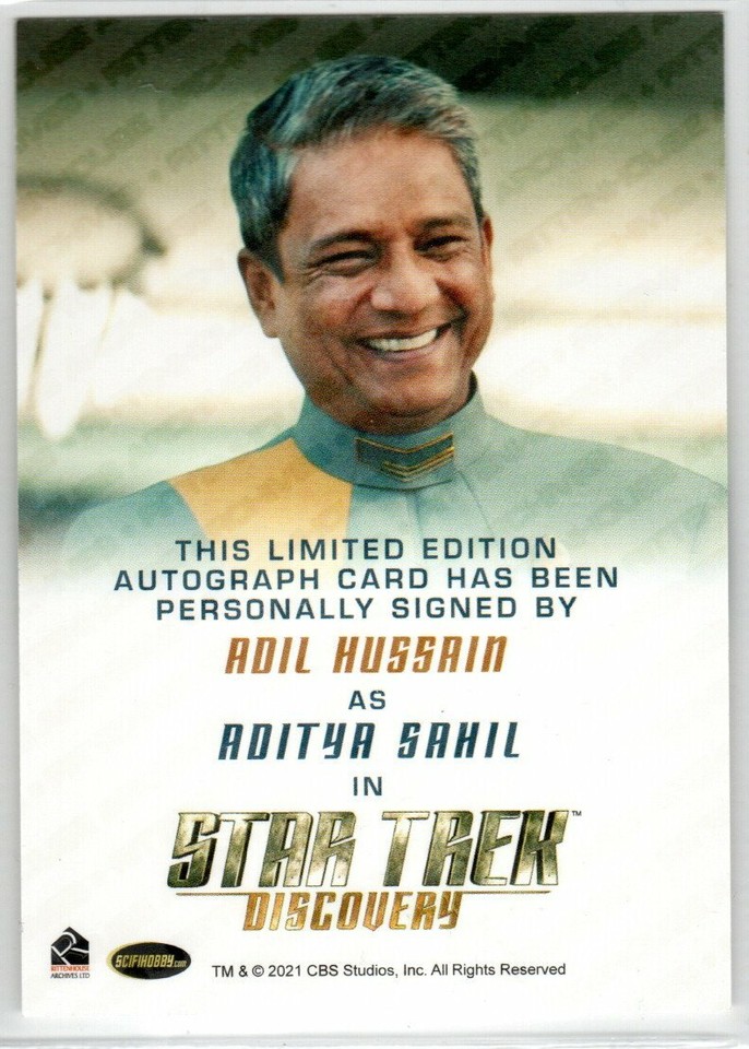 STAR TREK DISCOVERY SEASON 3 ADIL HUSSAIN AS ADITYA SAHIL AUTOGRAPH L ...