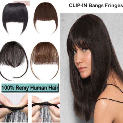 Side Bangs Clip on Neat/Air Bang Fringes 3 Clip in 100% Human Hair ...