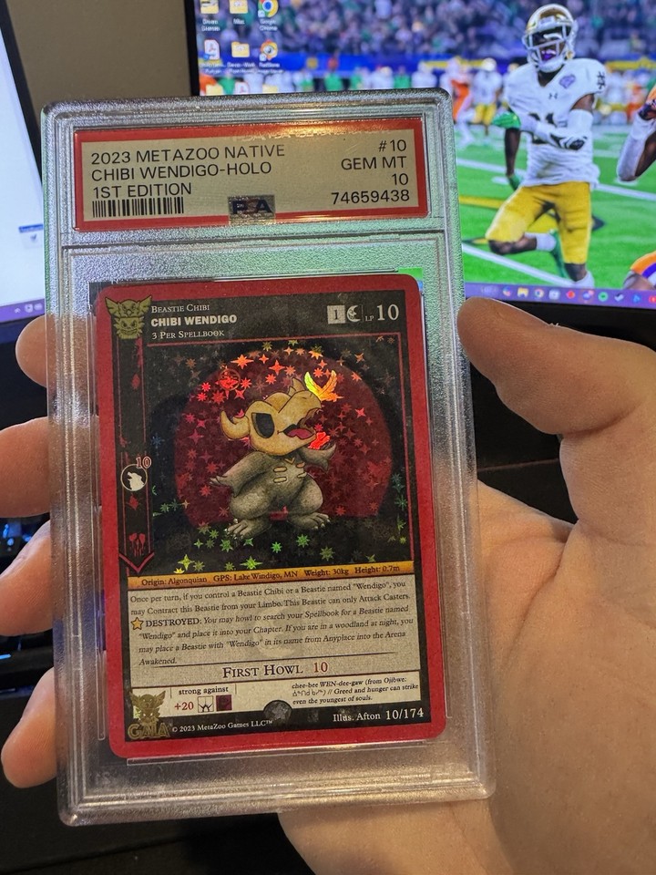 Chibi Wendigo 10/174 MetaZoo Native GALA Edition Full Holo PSA 10 VERY ...