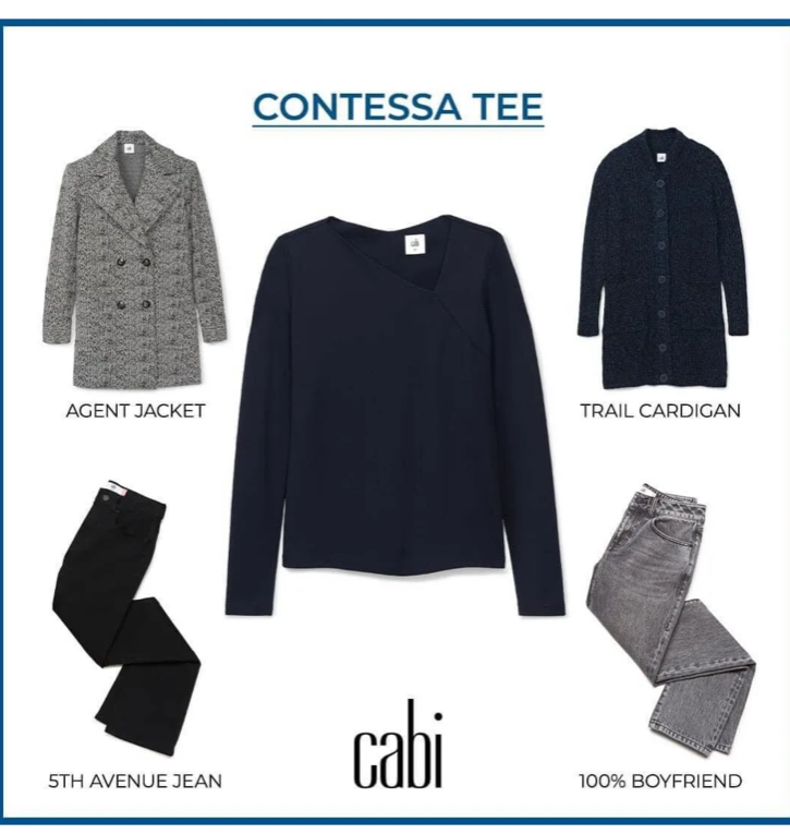 Cabi New NWT Contessa Tee #4371 Navy blue XXS - XXL Was $99 | eBay