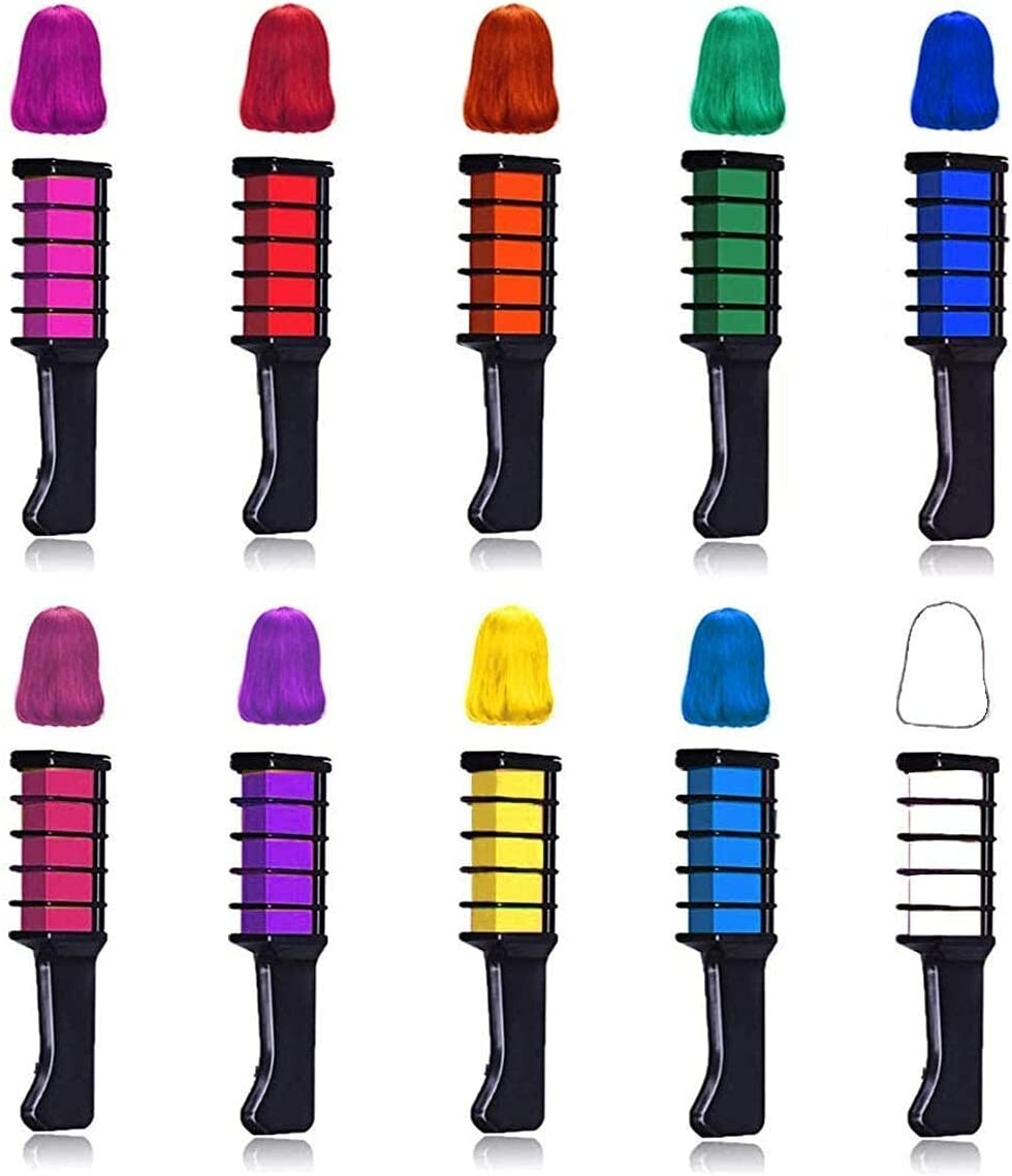 10 Color Hair Chalk for Girls Kids, Temporary Bright Hair Color Chalk ...