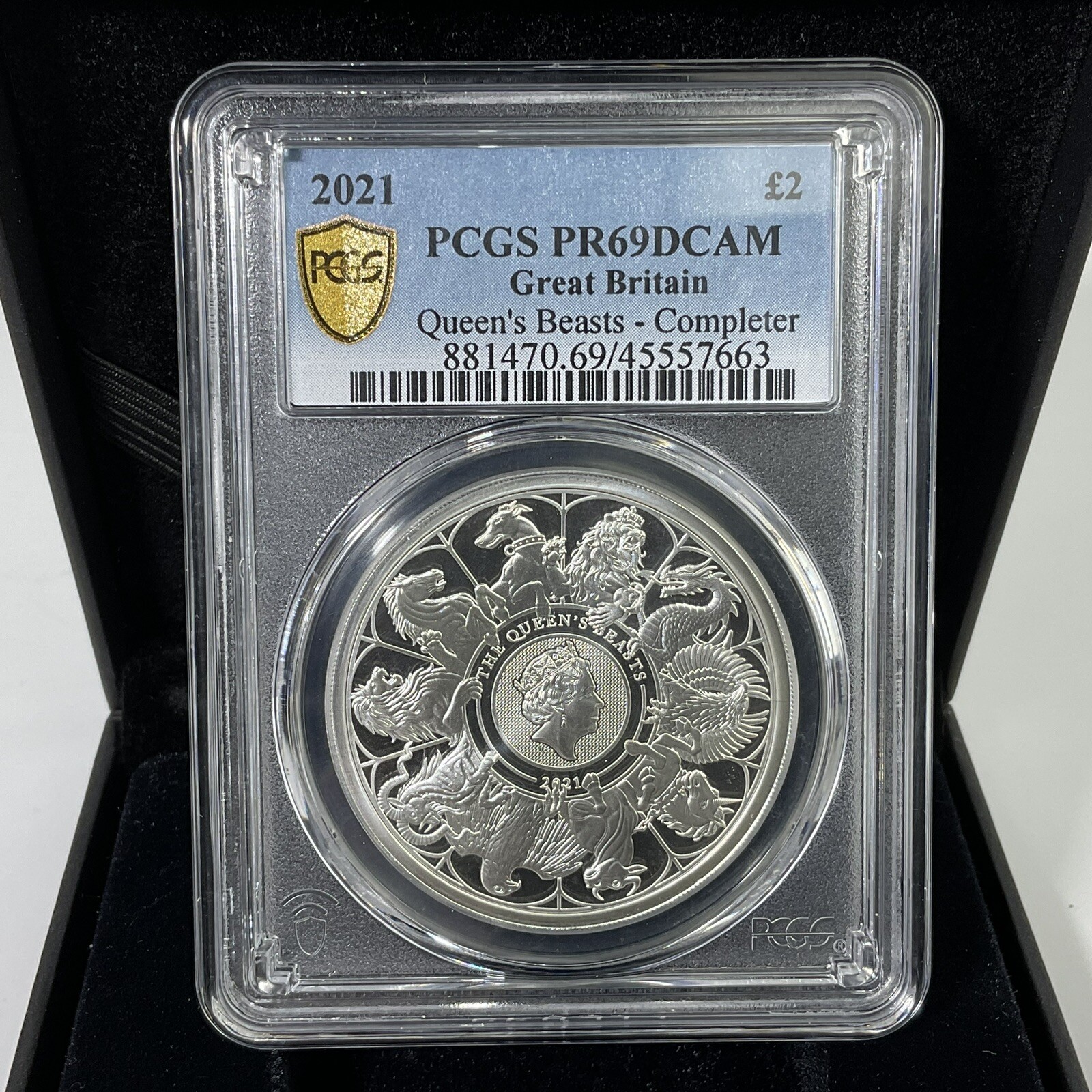 2021 1oz Great Britain Queen's Beasts Completer PCGS GOLD SHIELD PR69 ...