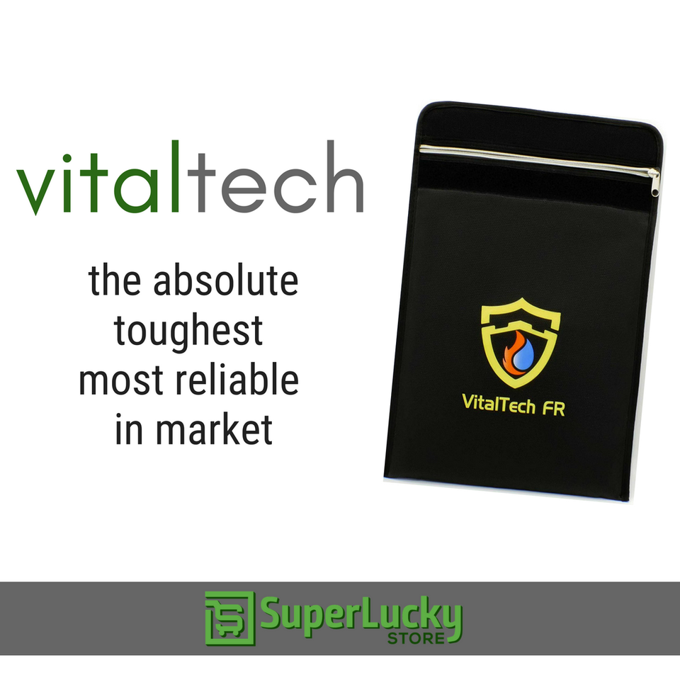 2 VitalTech FR Fireproof bags 1200°F Document safe storage Water Resistant 15x11 | eBay