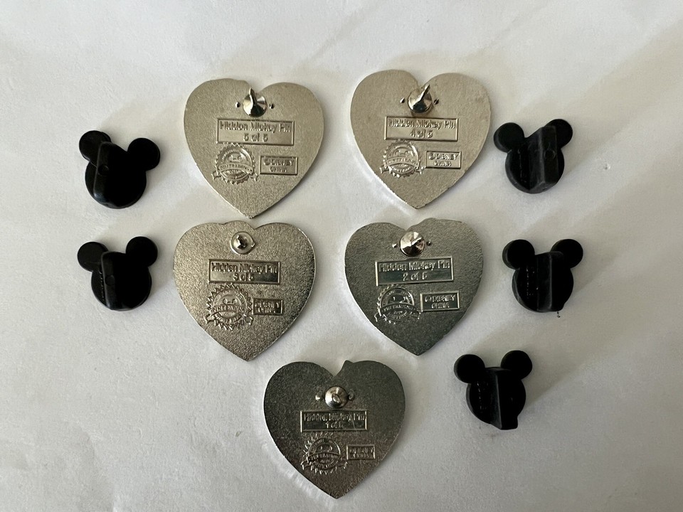 2010 Disney Hidden Mickey Series Princess Butterfly Hearts 5 Pin Set ...