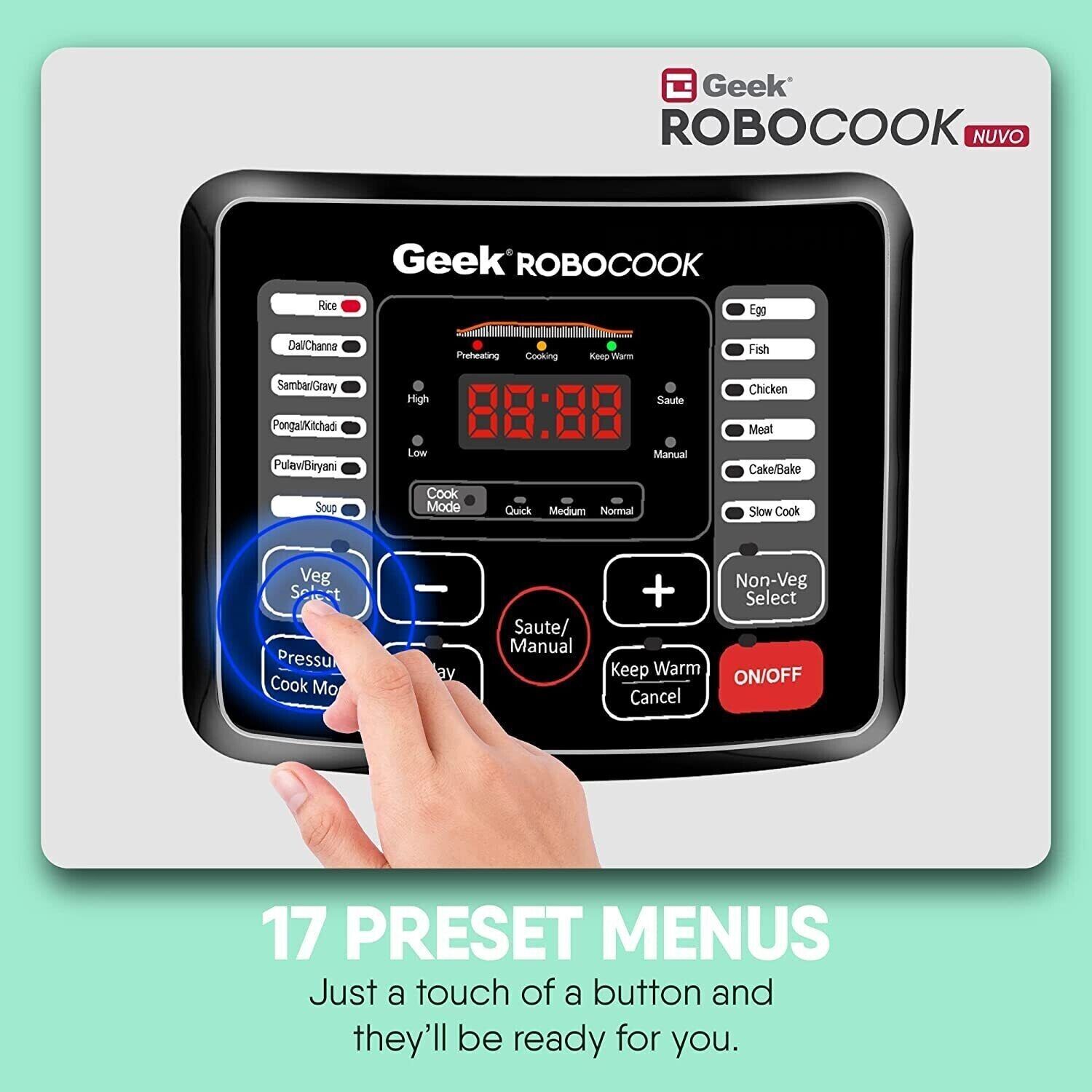 Geek Robocook Nuvo 8 Litre Electric Pressure Cooker / Express Shipping ...