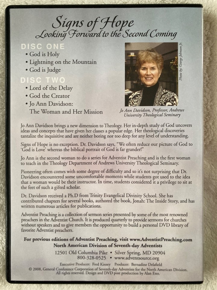 7th Day Adventist Preaching DVD Set - Signs of Hope 2nd Coming - Jo Ann ...