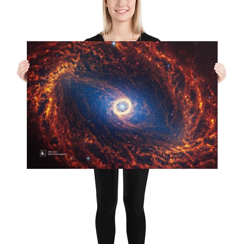 Barred spiral galaxy, NGC 1512 (James Webb/JWST) — space poster ...