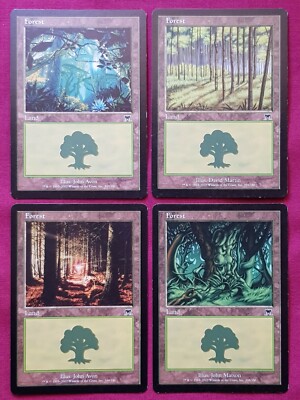 Magic The Gathering ONSLAUGHT ALL 4 FOREST land card set MTG | eBay ...