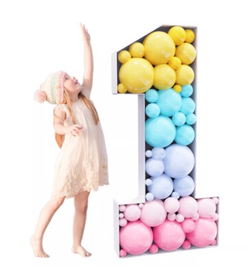 3ft Balloon Frame Number Pre-Cut Foam Board Sign Cut-out Backdrop ...