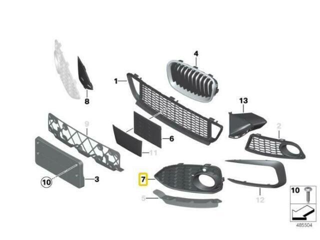 BMW 1 F20 Front M Bumper Fog Light Grille Right 51118060282 8060282 ...