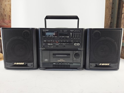 SHARP GX-CD56C Portable Stereo Boombox *Cassette Broken* - See ...