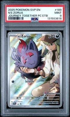 2025 POKEMON JOURNEY TOGETHER POKEMON CENTER ETB PROMO #189 N'S ZORUA ...