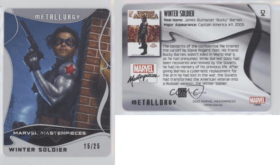 2022 Upper Deck Marvel Masterpieces Metallurgy 15/25 Winter Soldier #52 ...