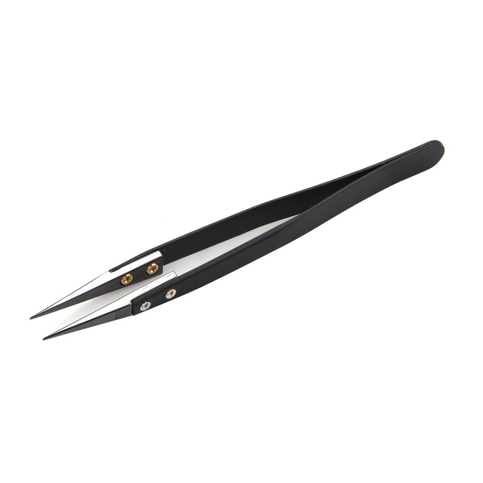 Anti-Static Ceramic Tweezers ESD Heat Resistant Insulated Pointed Tip ...