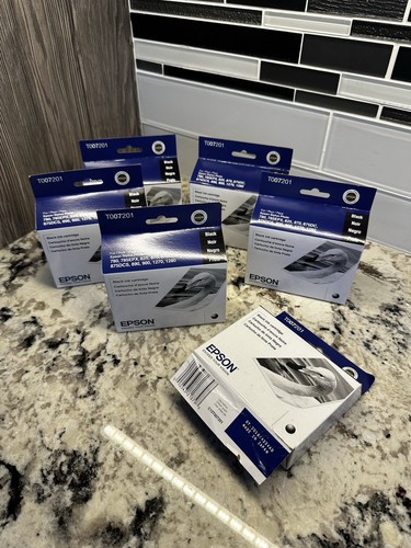 Epson T007 201 Genuine Black Ink Cartridge OEM Exp. 07 2018 5 SEALED ...