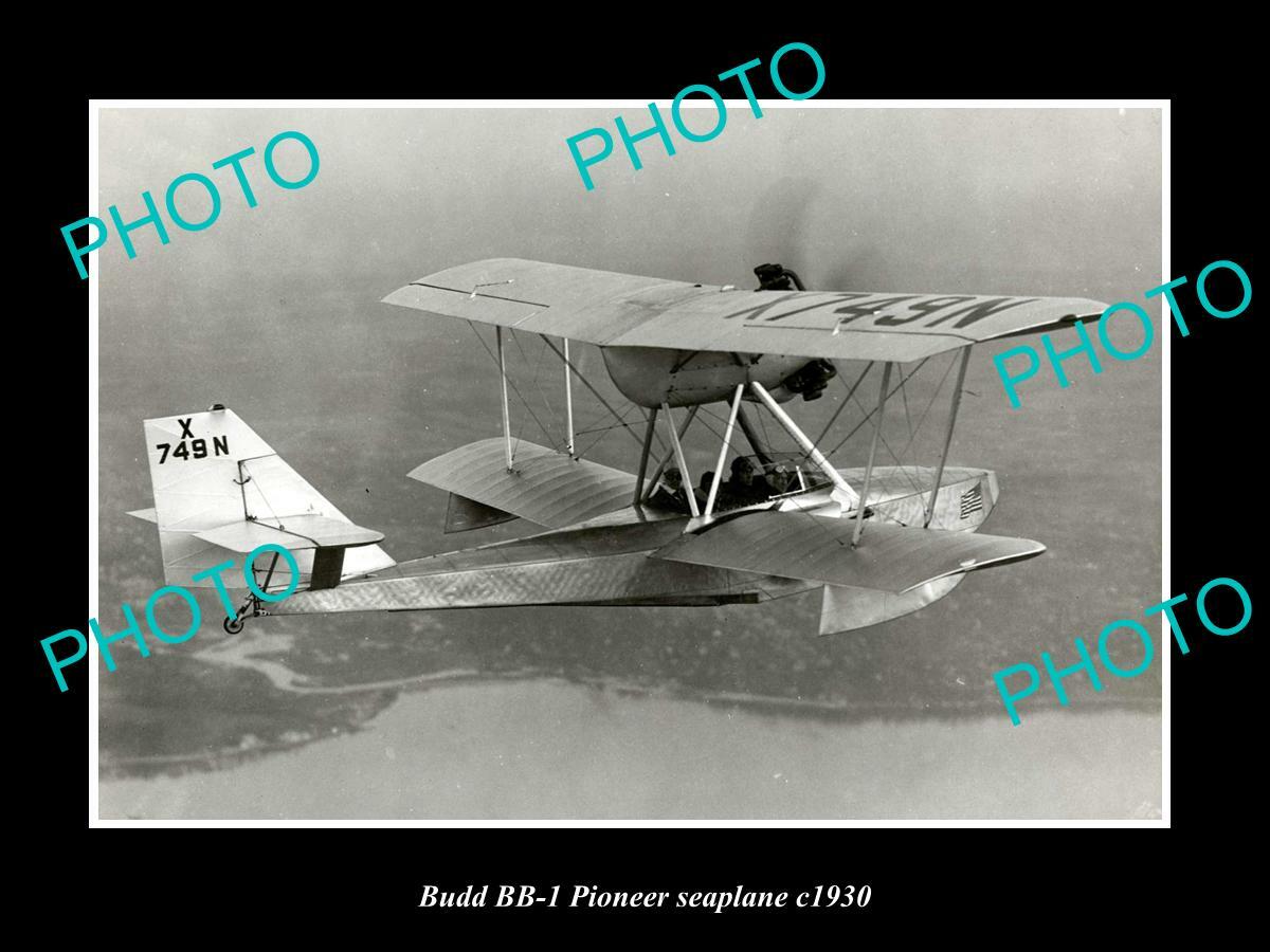 OLD 8x6 HISTORIC AVIATION PHOTO THE BUDD BB-1 PIONEER SEAPLANE c1930 2 ...