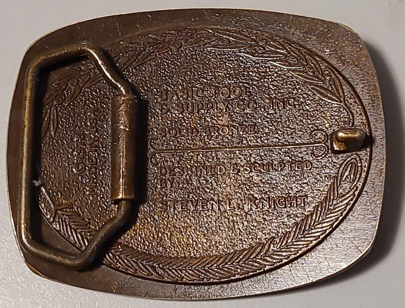 VTG LONE WOLF BRONZE BELT BUCKLE, STEVEN L KNIGHT, 1978, Basic Tool ...