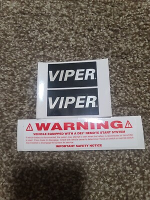 Viper Car Alarm Window Stickers Double Sided Decals Theft Deterrent ...