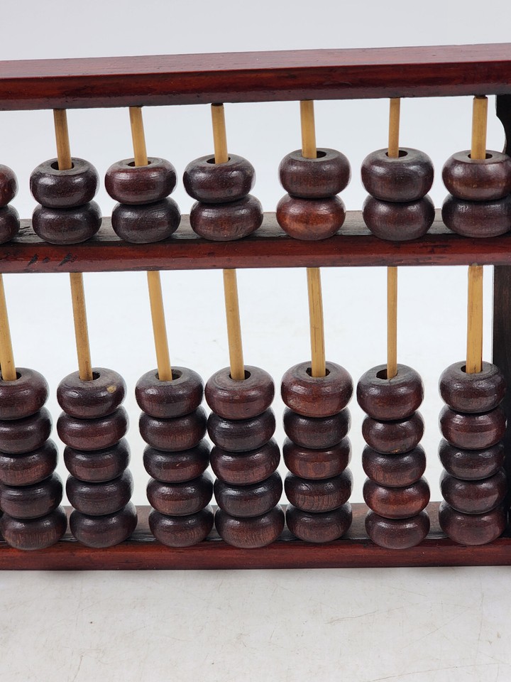 VTG Chinese Solid Wood Abacus 13 Rows 91 Beads Brass Corner Accents 15 ...