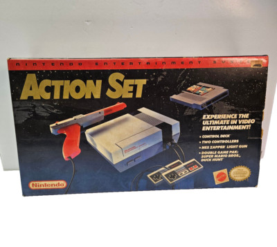 Boxed Nintendo NES Action Set Home Console - Model 001 Mattel Tag ...