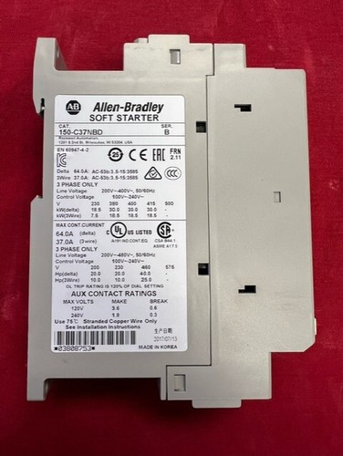Allen-Bradley 150-C37NBD, 37A, 480V, 3-Phase, 100...240V AC, Open ...