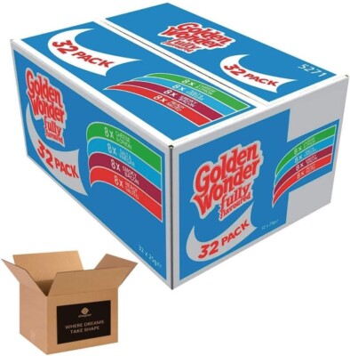 Golden Wonder Variety Mixed Box ( 32 x 25g Crisps) Fully Flavoured ...