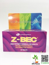 Z-bec Plus Zinc 600 MG Caplets B-complex Supplement 60 Count for sale ...