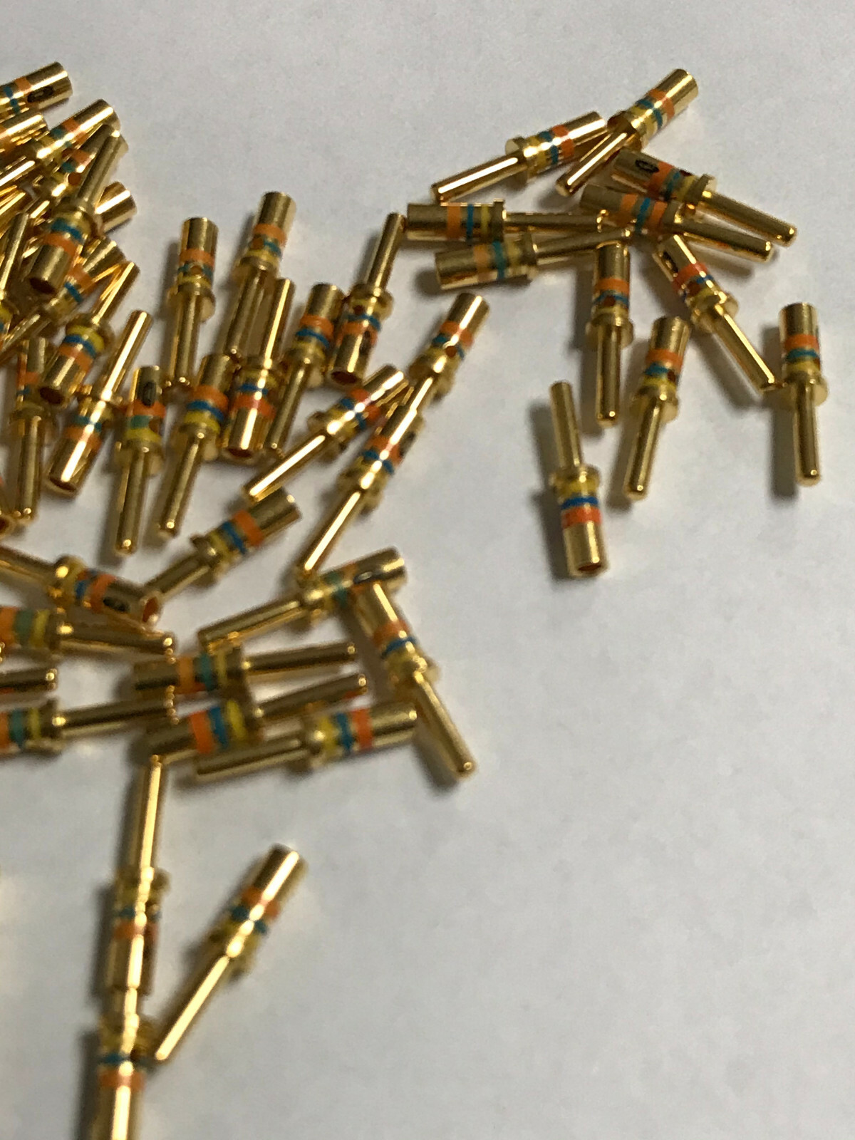 LOT OF 100 MIL-SPEC M39029/58-364 CIRCULAR CONTACT MALE PIN 20-16AWG ...