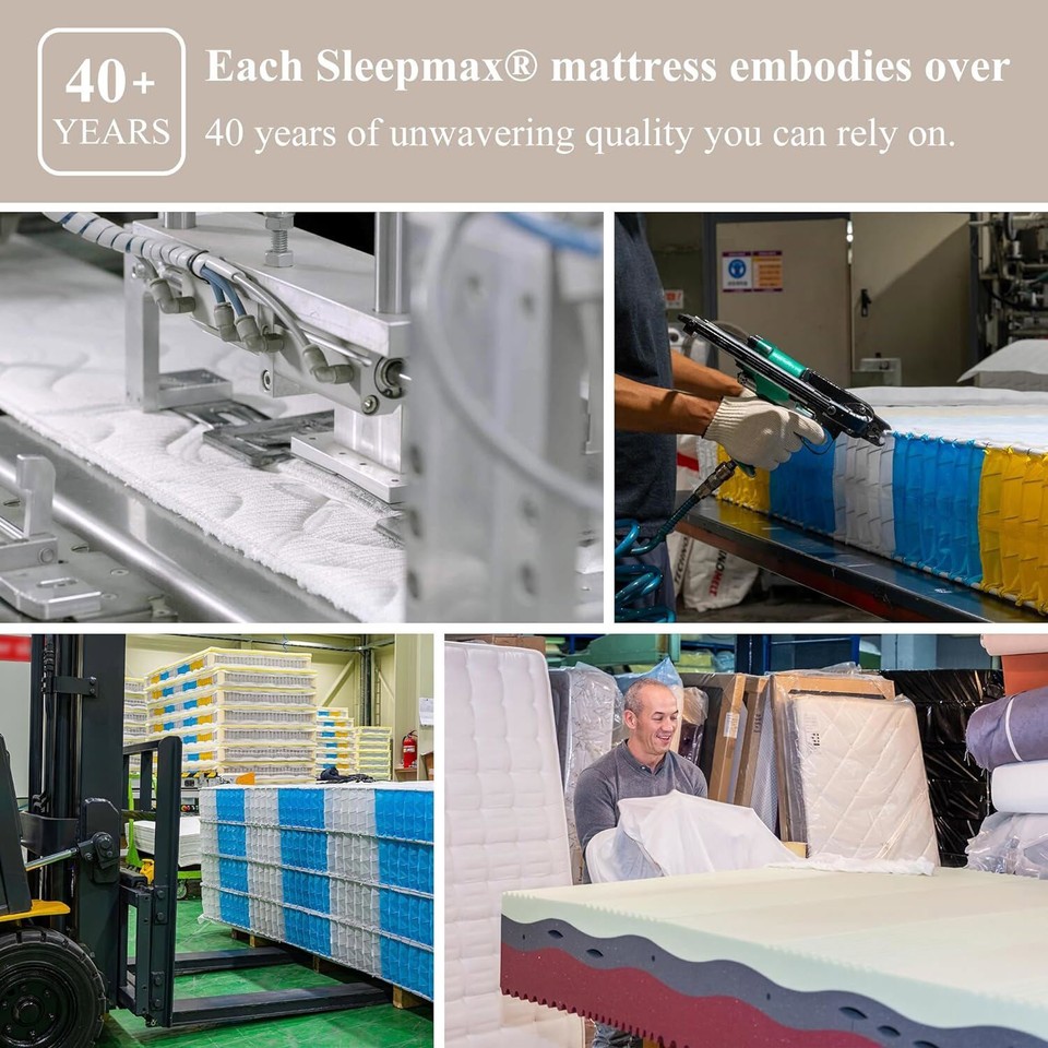 Sleepmax Hybrid Mattress Firm Pocket Spring Cooling for Pain Relief ...