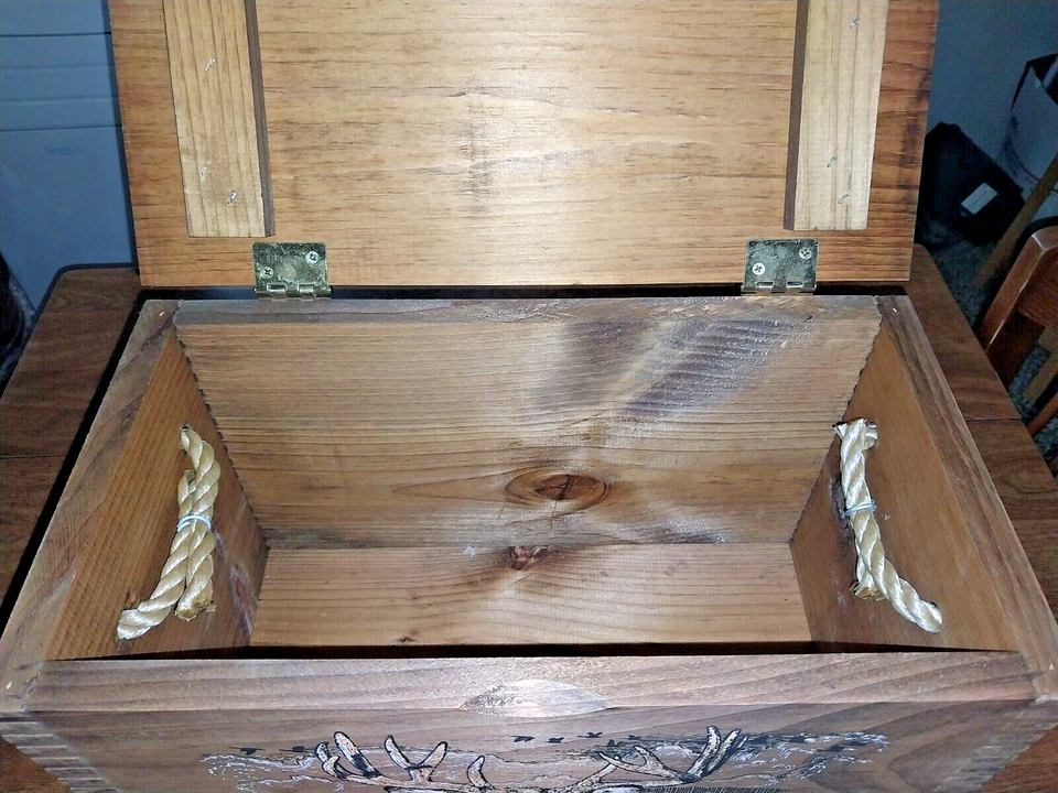 Wood Ammo Box Crate American Wildlife Deer Stag Rope Handles | eBay