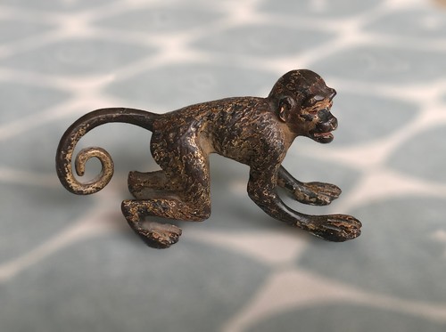Antique Cold Painted Bronze Monkey in a scampering pose | eBay