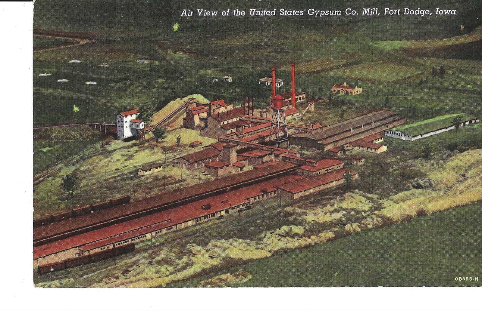 POSTCARD AIR VIEW OF THE UNITED STATES GYPSUM COMPANY MILL FORT DODGE ...