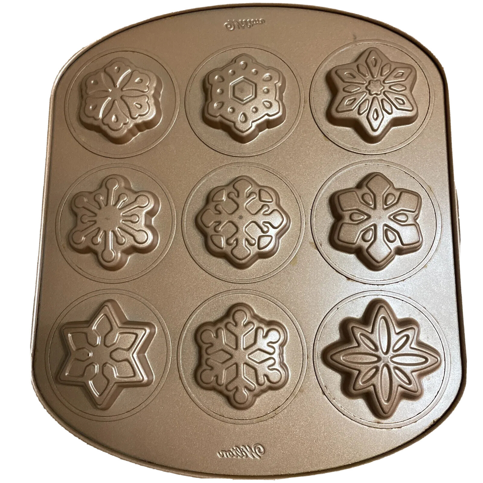 Copper Color Aluminum Winter Snowflake 9 Cavity Cake Cookie Pan Wilton ...