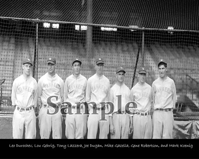 MLB 1928 New York Yankees Starting Infield Black & White 8 X 10 Photo ...