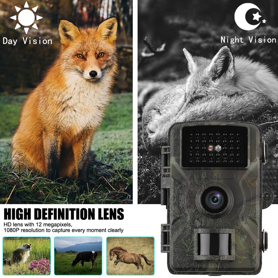 32GB Wildlife Trail Camera 4K 1080P Game Night Vision Outdoor Motion ...