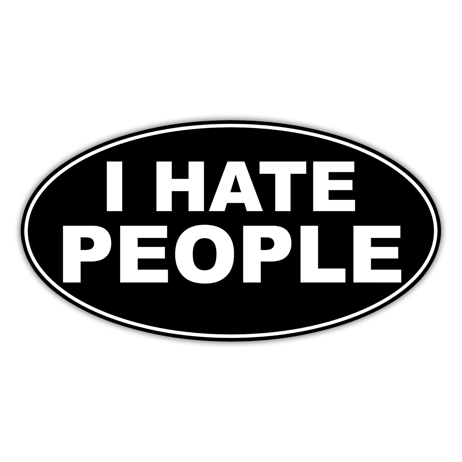 I HATE PEOPLE Sticker Vinyl Decal Car Window Wall Bumper Funny Insult ...