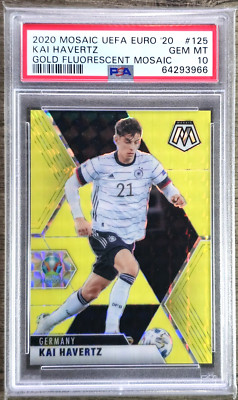 2020 Panini Mosaic UEFA EURO Gold Fluorescent Prizm Kai Havertz 4/10 ...