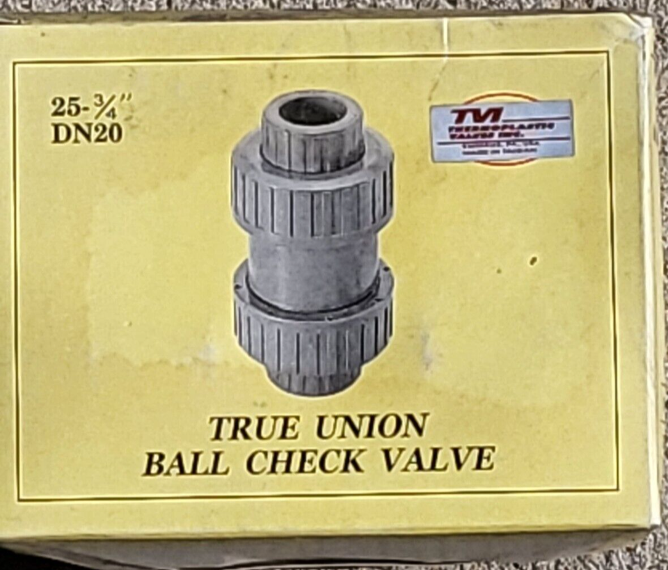 TVI 3/4" PVC True Union Ball Check Valve NOS Threaded or Socket | eBay