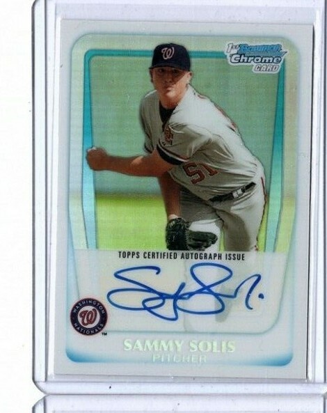 2011 Bowman Chrome Prospects Autograph Refractor #BCP106 Sammy Solis ...