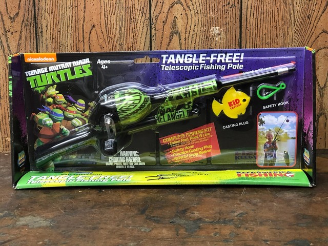 4x Teenage Mutant Ninja Turtles Kids Tangle Telescoping Fishing Poles ...