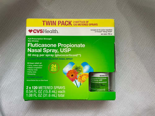 CVS Health Fluticasone Propionate Nasal Spray USP 2 x 120 SPRAYS 240 ...