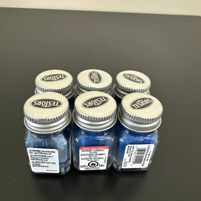 6 Pack TESTORS PAINT GLOSSY DARK BLUE ENAMEL 1/4oz JAR TES1111 | eBay